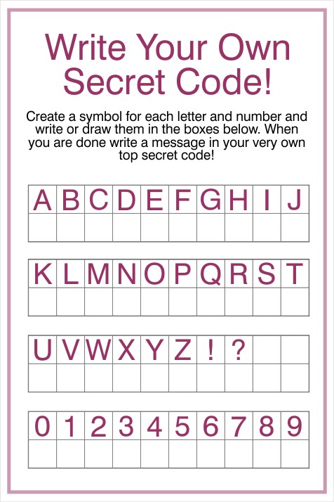 write your own secret code - MTG Learning Media Resources
