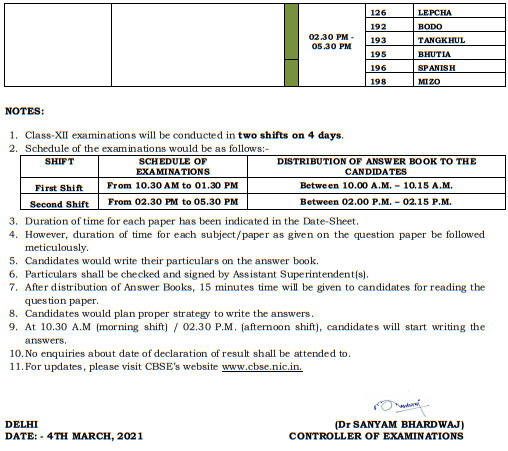 CBSE date sheet - MTG Blog